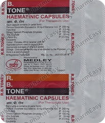 R B Tone Strip Of 15 Capsules: Uses, Side Effects, Price & Dosage ...