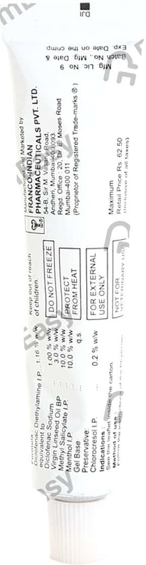 Relaxyl 1.16 % Gel (20): Uses, Side Effects, Price & Dosage | PharmEasy