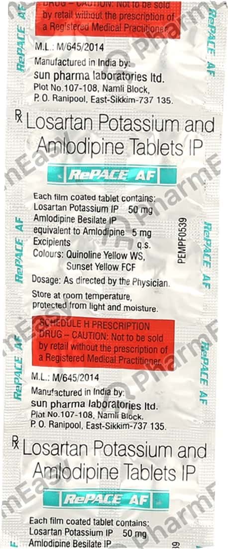 Repace Af Strip Of 10 Tablets: Uses, Side Effects, Price & Dosage ...