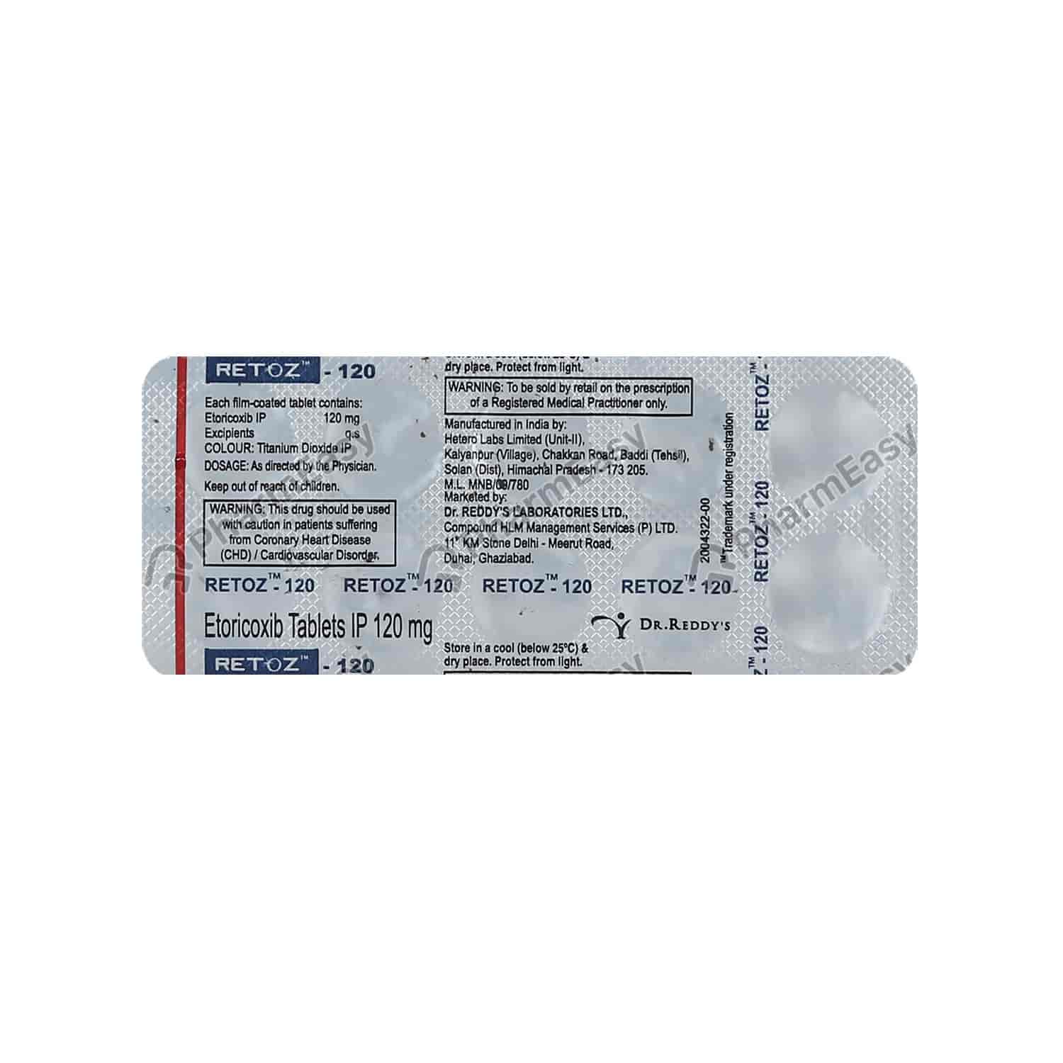 Retoz 120mg Tab - Uses, Side Effects, Dosage, Composition & Price ...