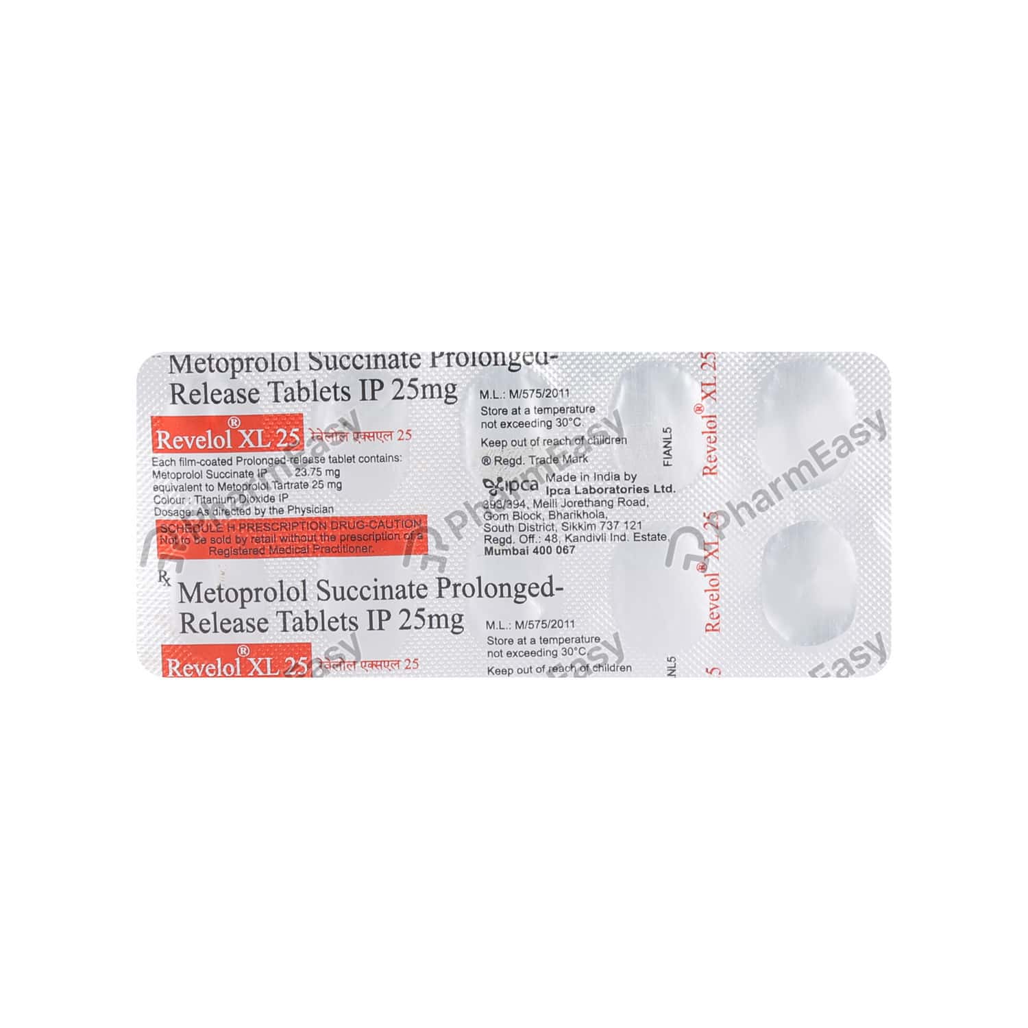 Revelol Xl 25 MG Tablet (10): Uses, Side Effects, Price & Dosage ...