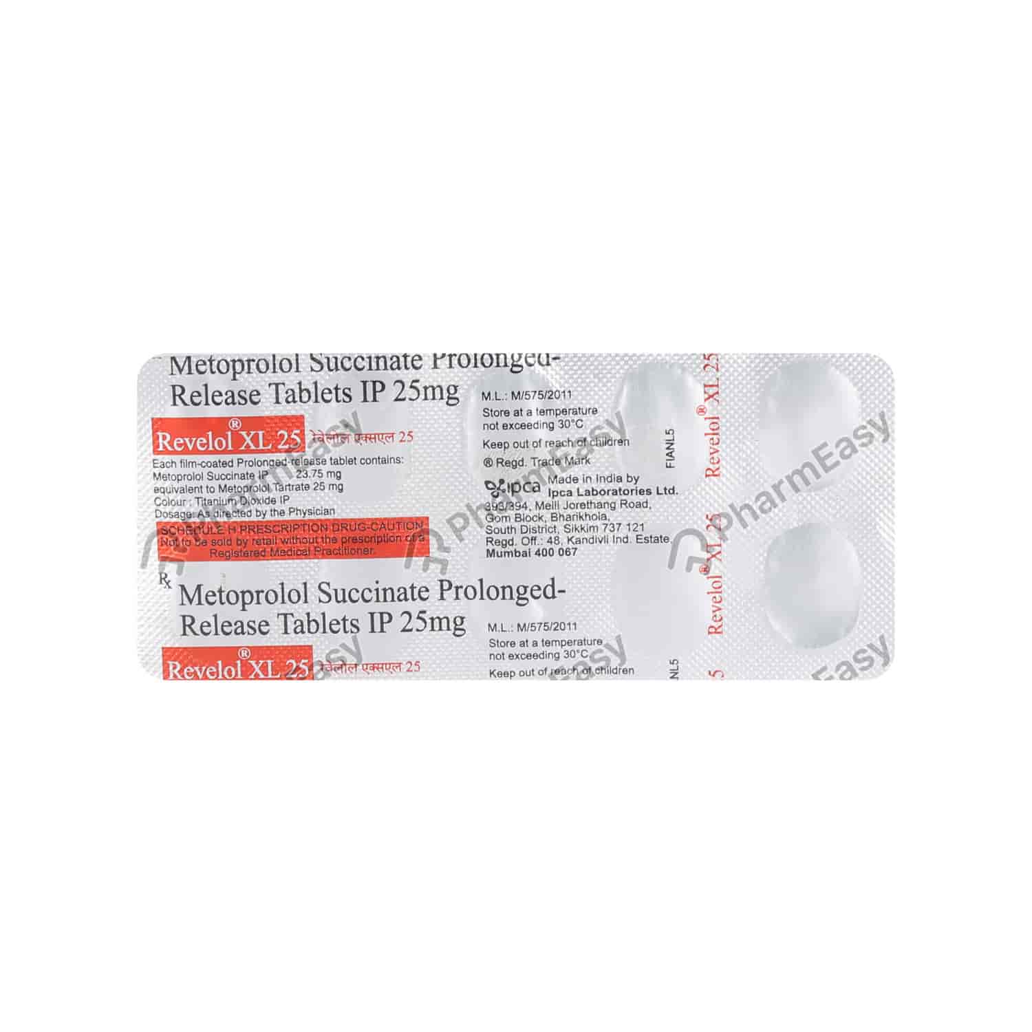 Revelol Xl 25mg Tablet 10'S - Uses, Side Effects, Dosage, Composition ...