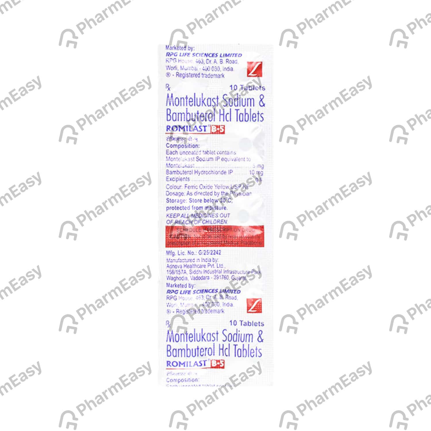 Buy Romilast B 5mg Strip Of 10 Tablets Online at Flat 15% OFF | PharmEasy