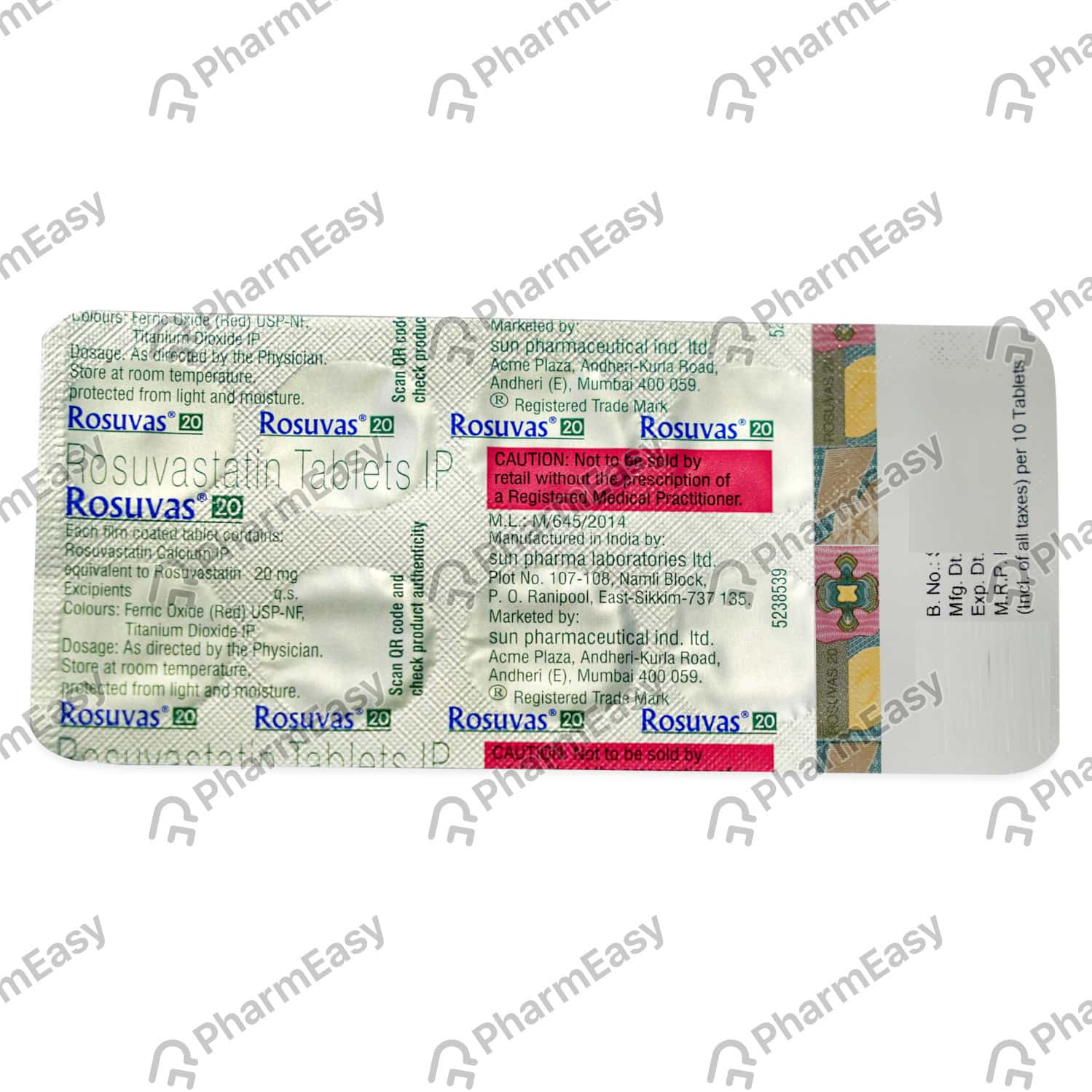 Rosuvas 20 MG Tablet (10): Uses, Side Effects, Price & Dosage | PharmEasy