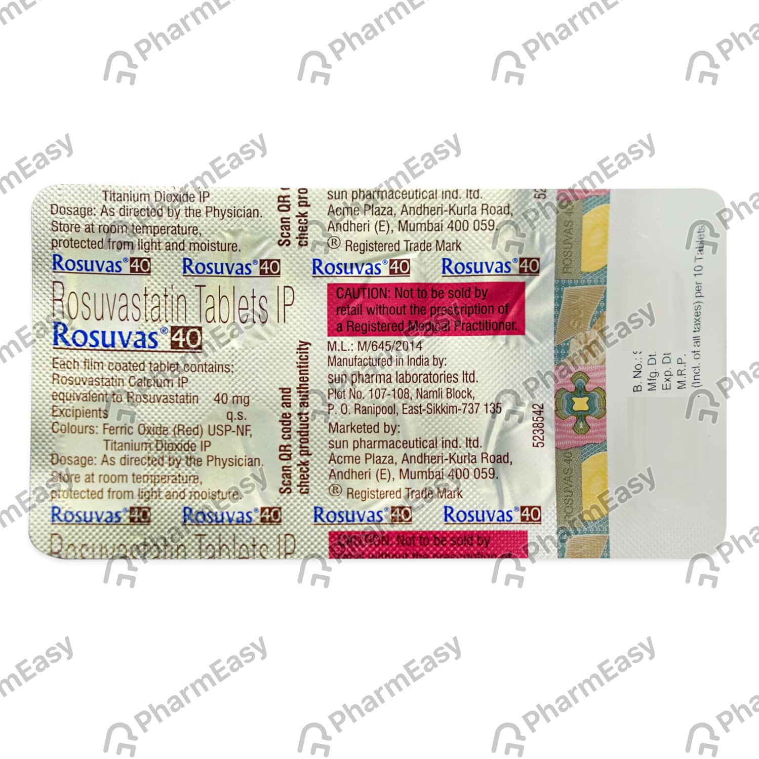 Rosuvas 40 MG Tablet (10): Uses, Side Effects, Price & Dosage | PharmEasy