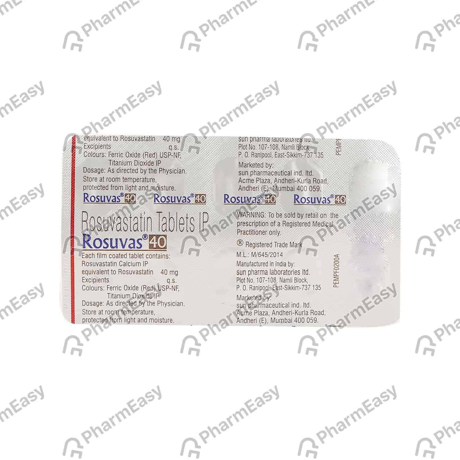 Rosuvas 40mg Tab - Uses, Side Effects, Dosage, Composition & Price ...