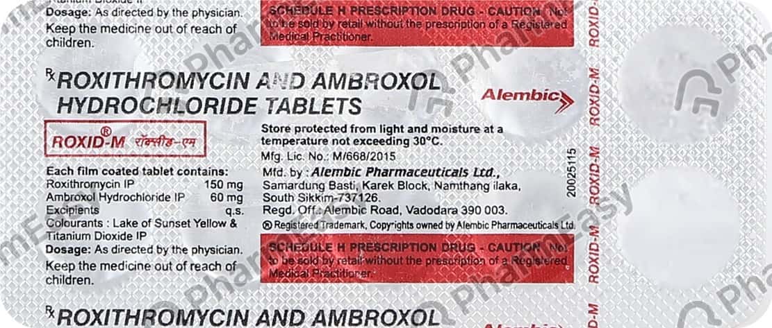 Buy Roxid M Strip Of 10 Tablets Online at Flat 15% OFF | PharmEasy