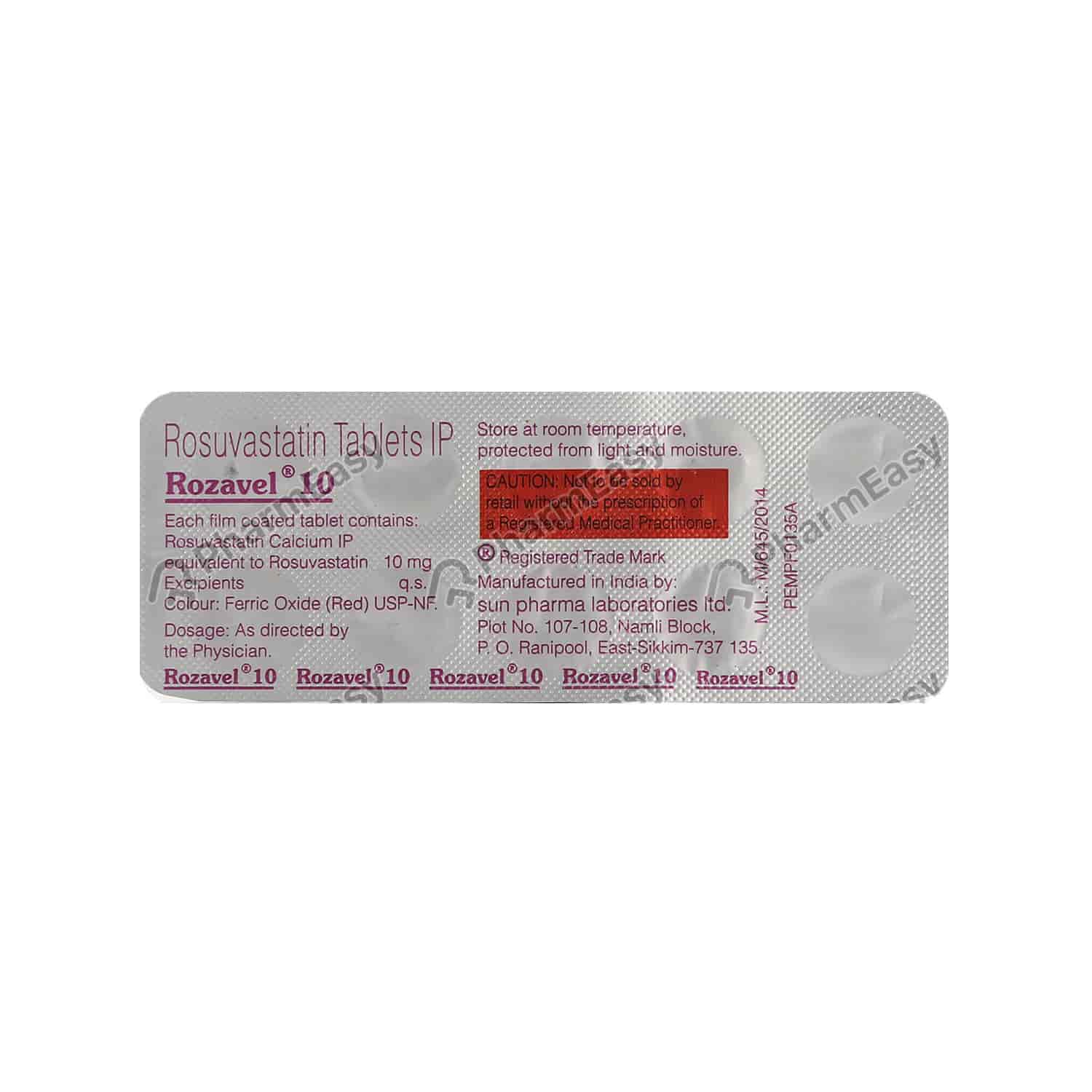 Rozavel 10mg Tab 10'S - Uses, Side Effects, Dosage, Composition & Price ...