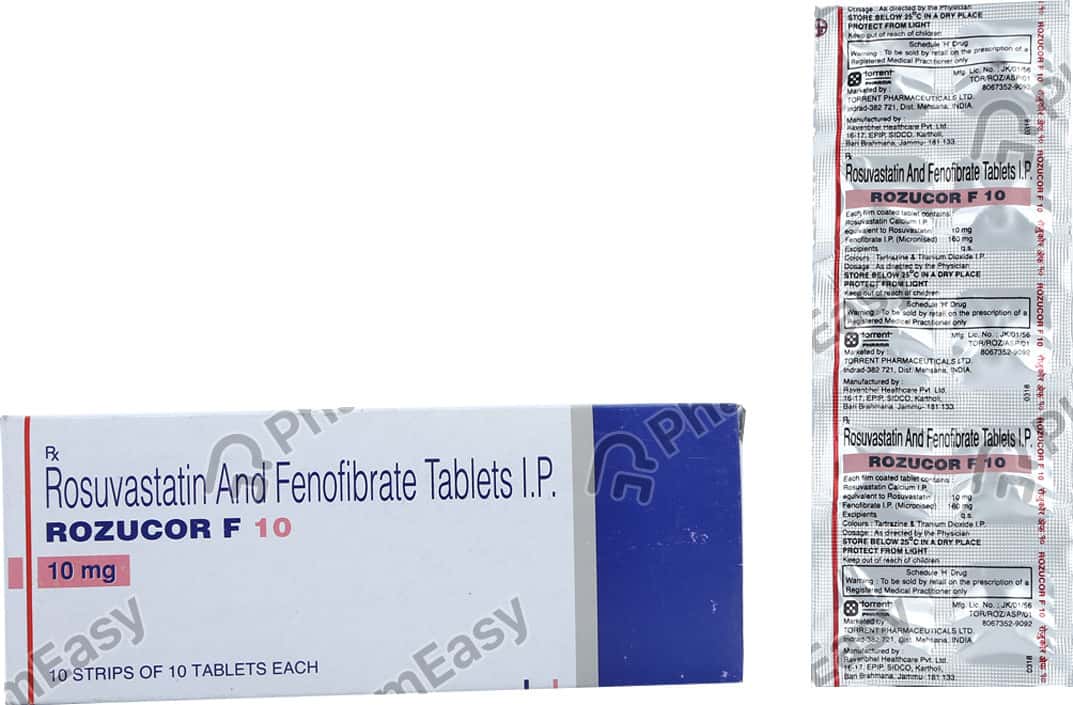 Rozucor F 10mg Strip Of 10 Tablets: Uses, Side Effects, Price & Dosage ...