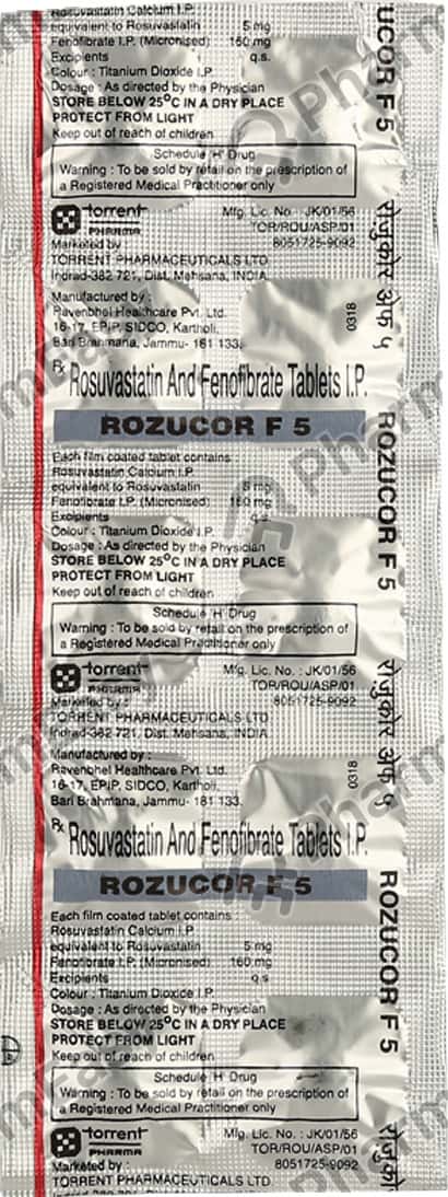 Rozucor F 5mg Strip Of 10 Tablets: Uses, Side Effects, Price & Dosage ...