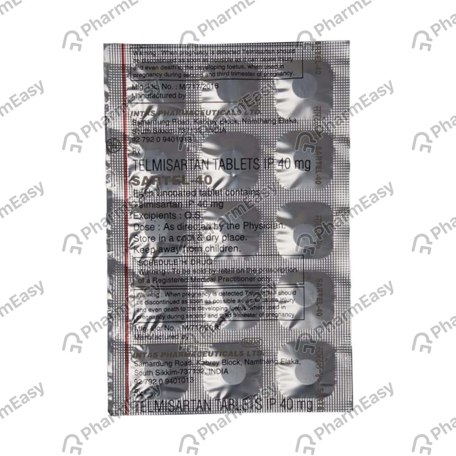 Sartel 40 MG Tablet (10): Uses, Side Effects, Price & Dosage | PharmEasy