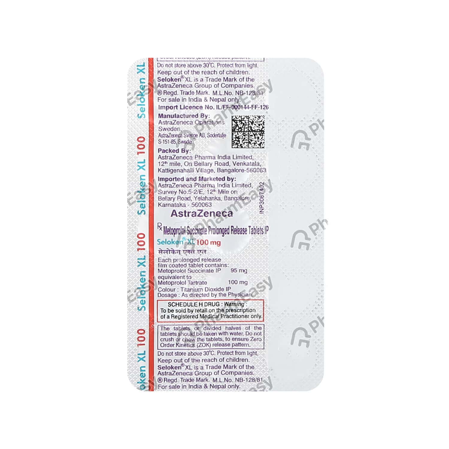 Seloken Xl 100 MG Tablet (15) - Uses, Side Effects, Dosage, Composition ...