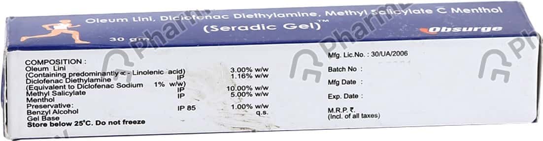 Seradic 1.16 % Gel (30): Uses, Side Effects, Price & Dosage | PharmEasy