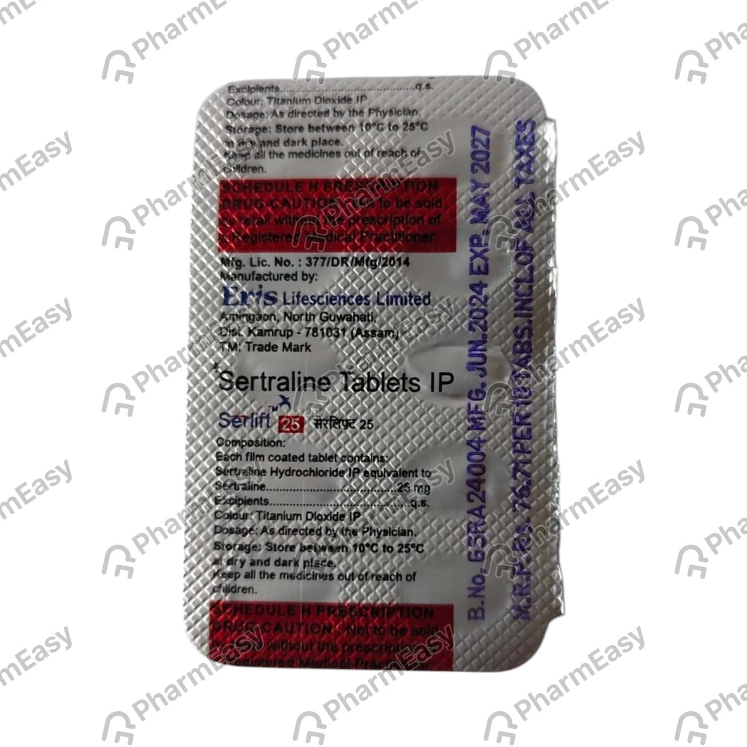 Serlift 25 MG Tablet (10): Uses, Side Effects, Price & Dosage | PharmEasy