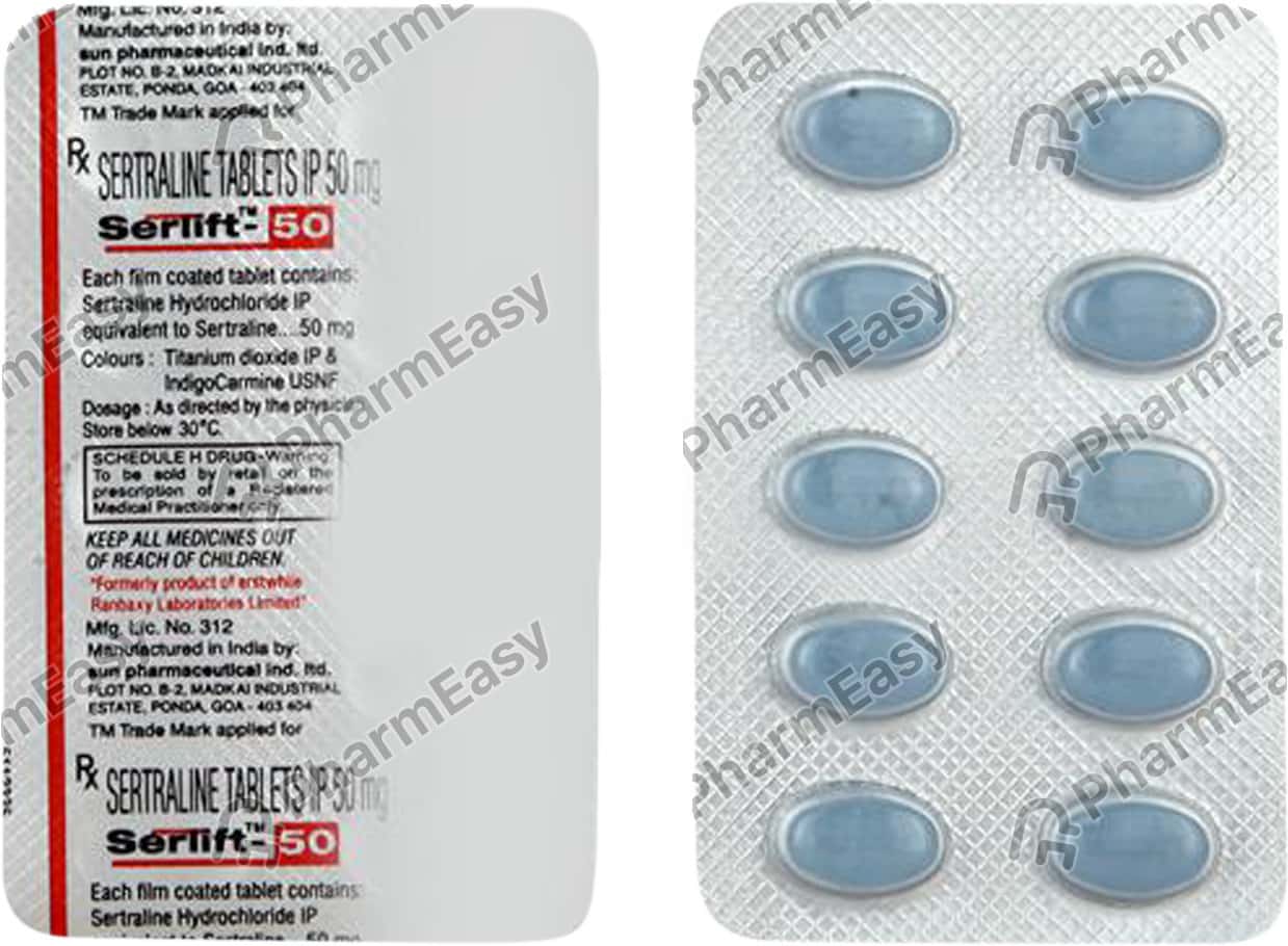 Serlift 50 MG Tablet (10): Uses, Side Effects, Price & Dosage | PharmEasy