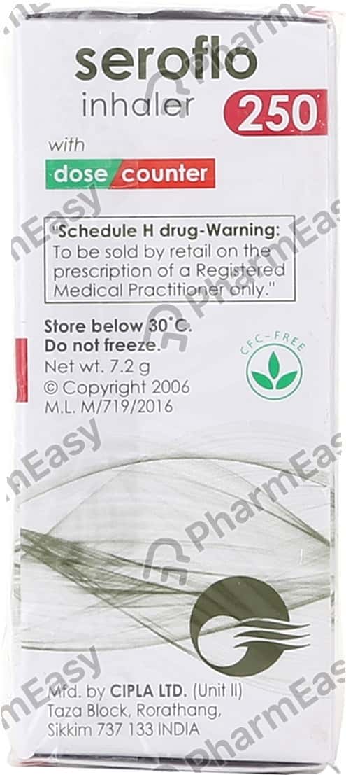 Seroflo 250mcg Box Of 120md Inhaler: Uses, Side Effects, Price, Dosage ...