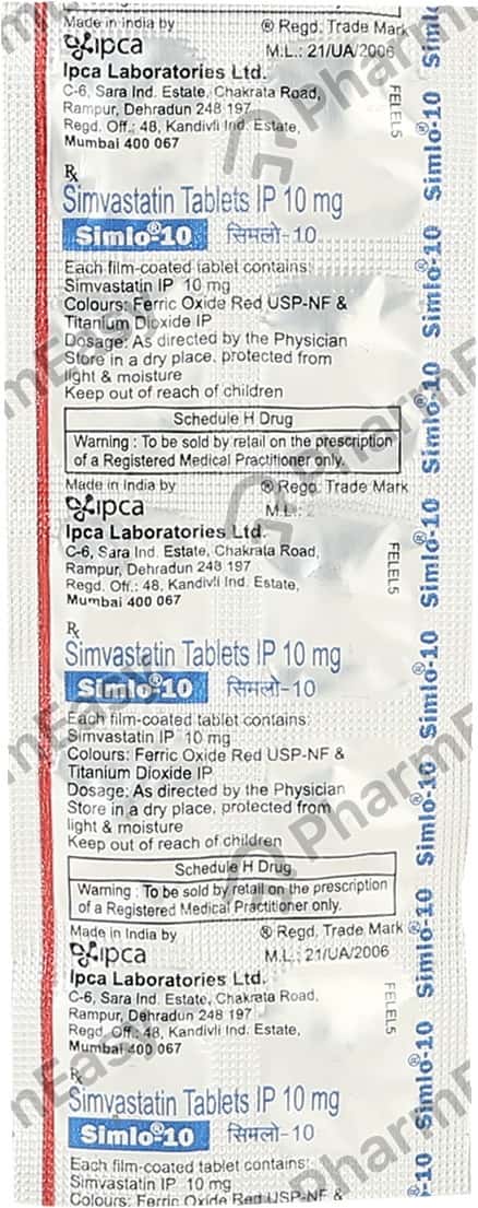Simlo 10 MG Tablet (10): Uses, Side Effects, Price & Dosage | PharmEasy