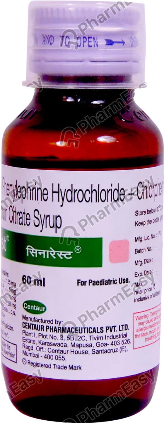 Buy Sinarest Bottle Of 60ml Syrup Online at Flat 15% OFF | PharmEasy