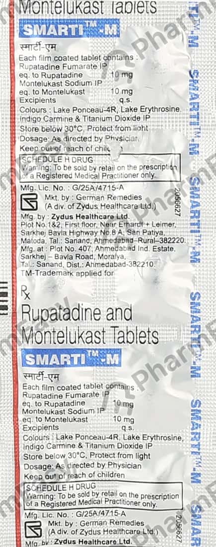 Buy Smarti M Strip Of 10 Tablets Online & Save Up to 24% at PharmEasy