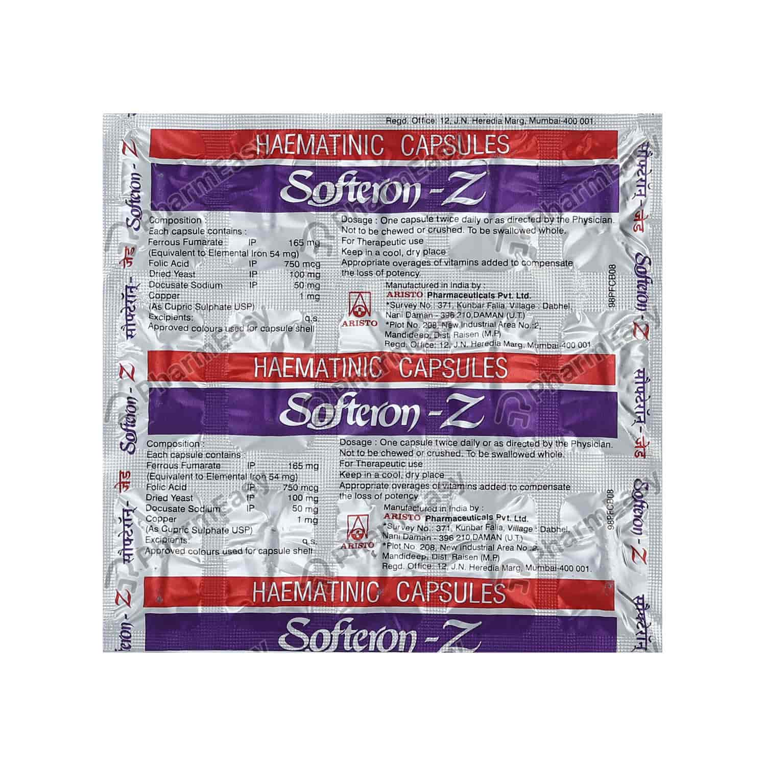 Buy Softeron Z Capsule Online at flat 15% off | PharmEasy