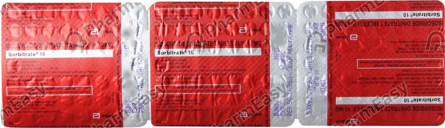 Sorbitrate 10 MG Tablet (50): Uses, Side Effects, Price & Dosage ...