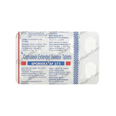 Sporidex Af Er 375 MG Tablet (10) - Uses, Side Effects, Dosage ...