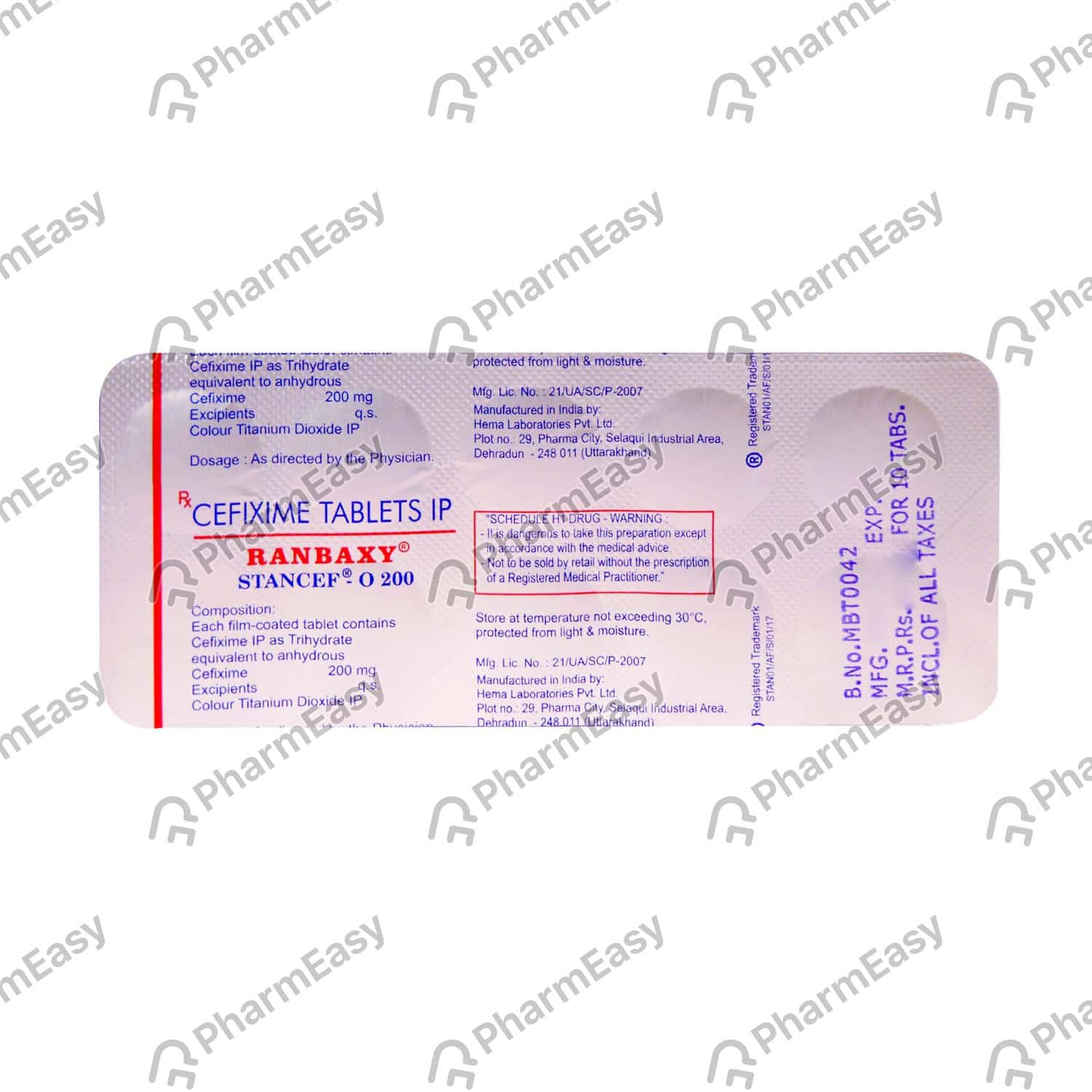 Stancef O 200 MG Tablet (10): Uses, Side Effects, Price & Dosage ...