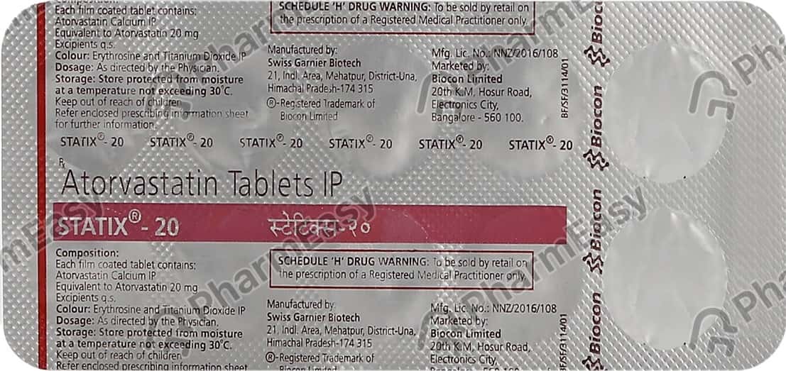 Statix 20 MG Tablet (10): Uses, Side Effects, Price & Dosage | PharmEasy