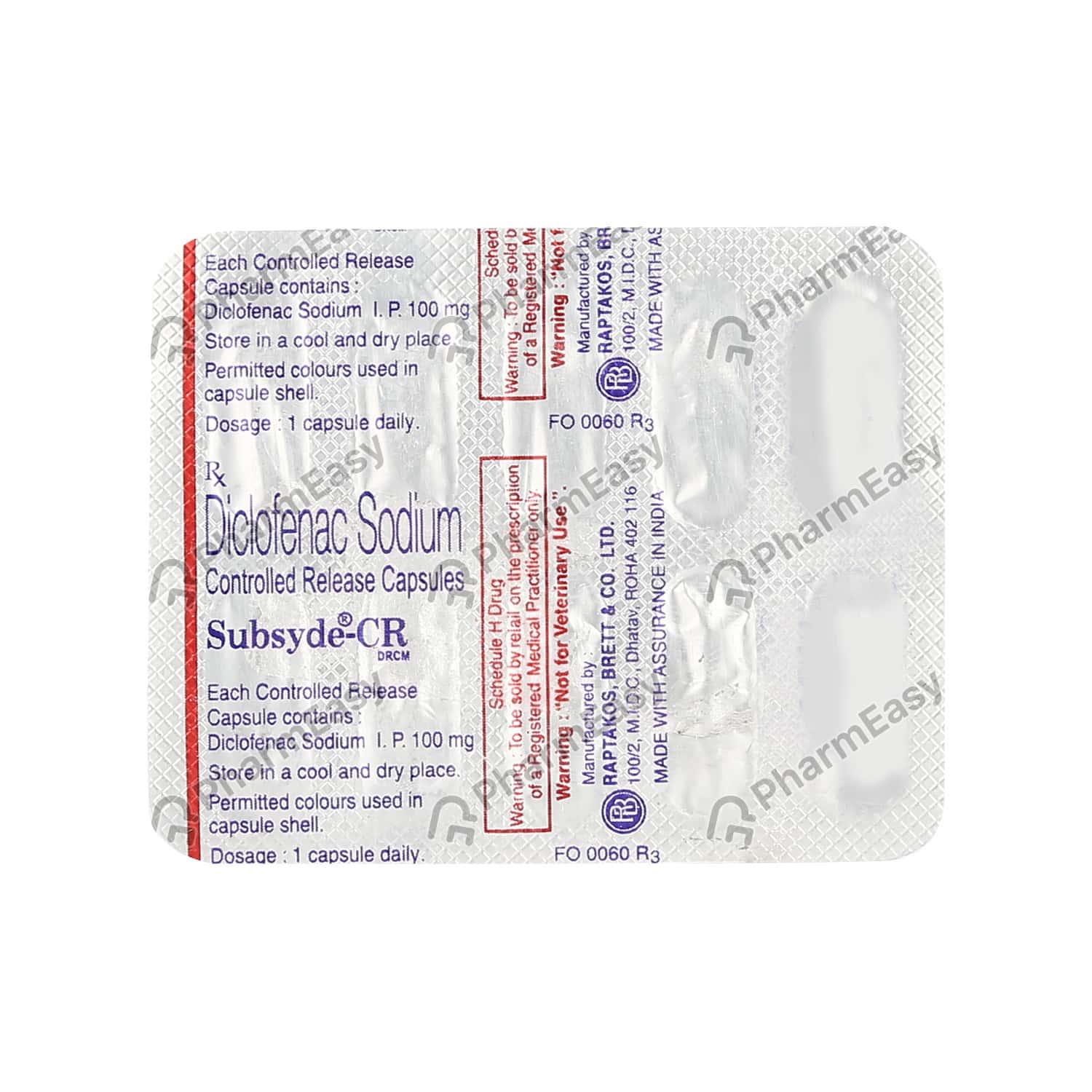 Subsyde Cr 100 MG Capsule (10) - Uses, Side Effects, Dosage ...