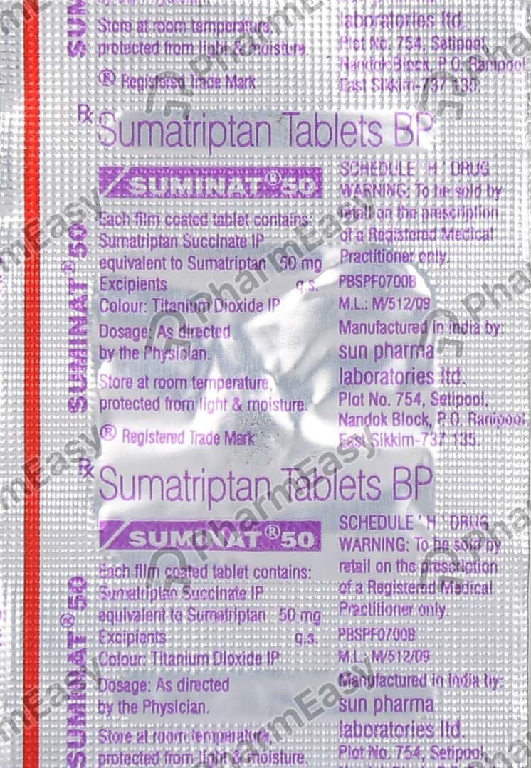 Buy Suminat 50 MG Tablet (1) Online at Flat 15% OFF | PharmEasy