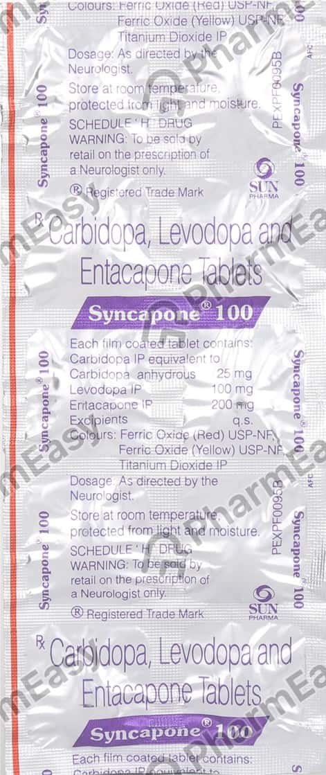 Syncapone 100mg Strip Of 10 Tablets: Uses, Side Effects, Price & Dosage ...