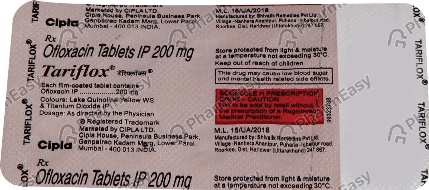 Tariflox 200 MG Tablet (10): Uses, Side Effects, Price & Dosage | PharmEasy