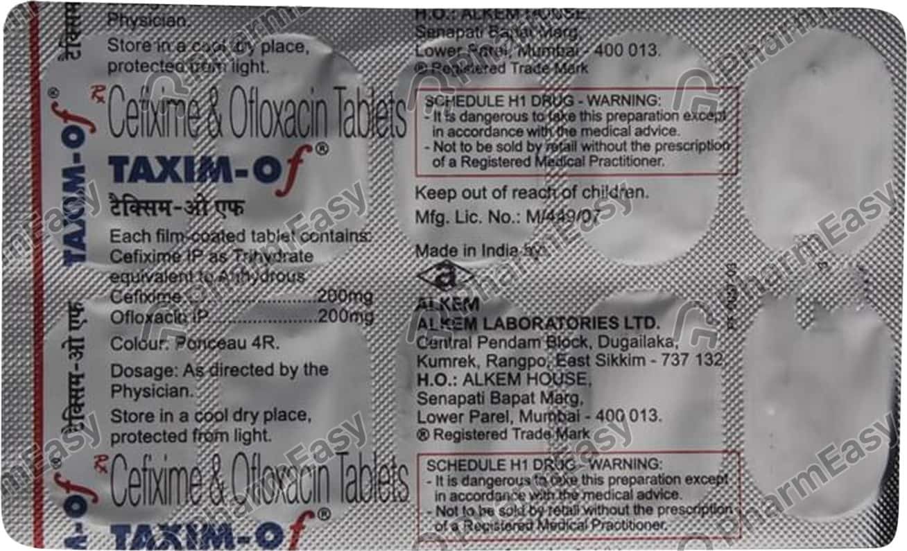 Taxim Of Strip Of 10 Tablets: Uses, Side Effects, Price & Dosage ...