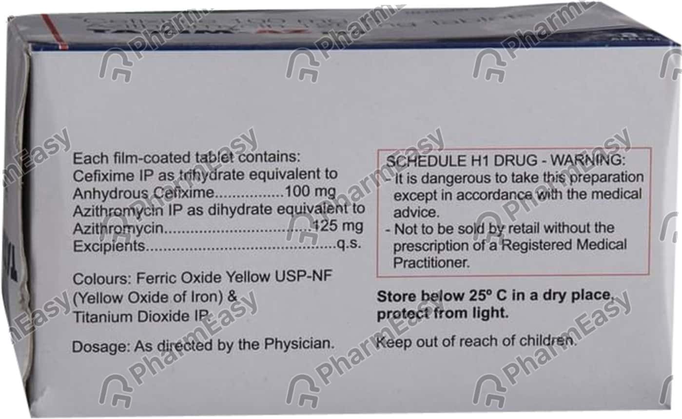 Taxim Az 100mg Tablets: Uses, Side Effects, Price & Dosage | PharmEasy