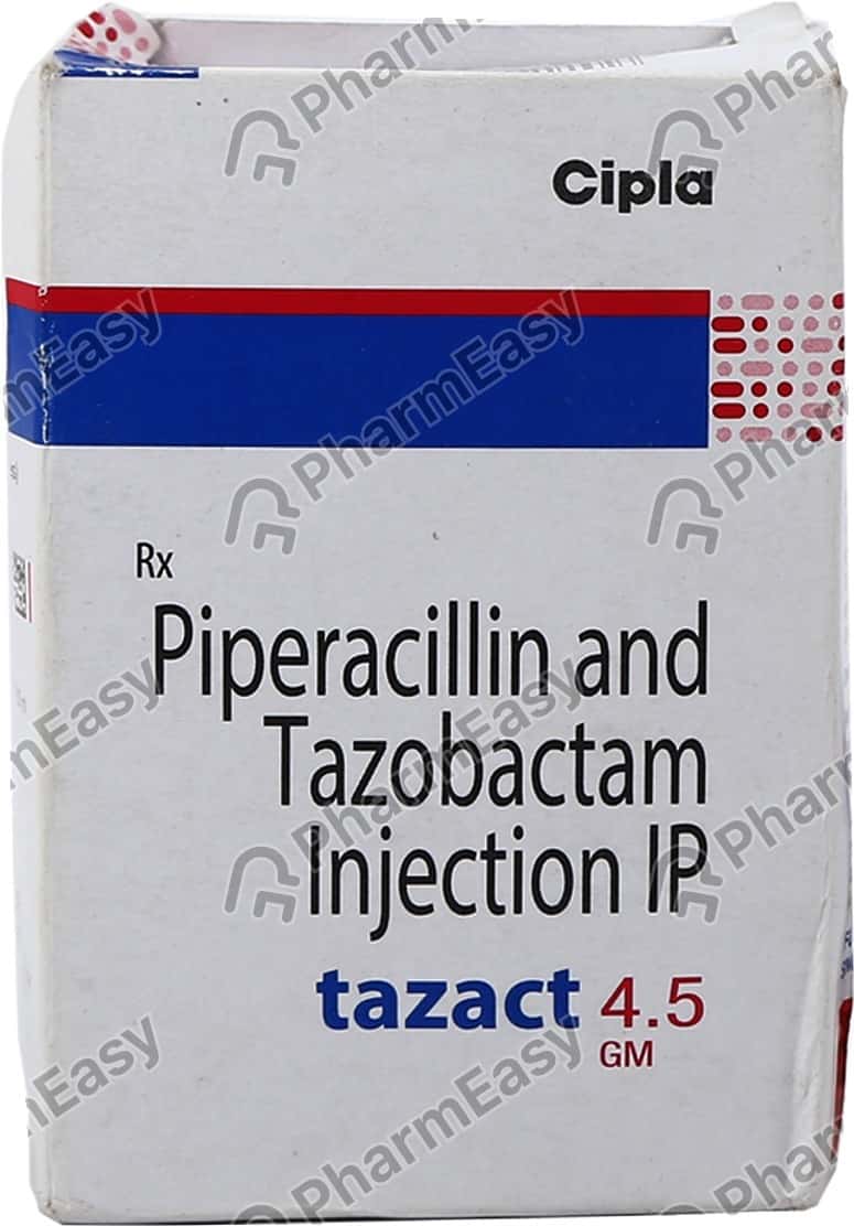 Tazact 4.5gm Dry Vial Of 1 Powder For Injection: Uses, Side Effects ...