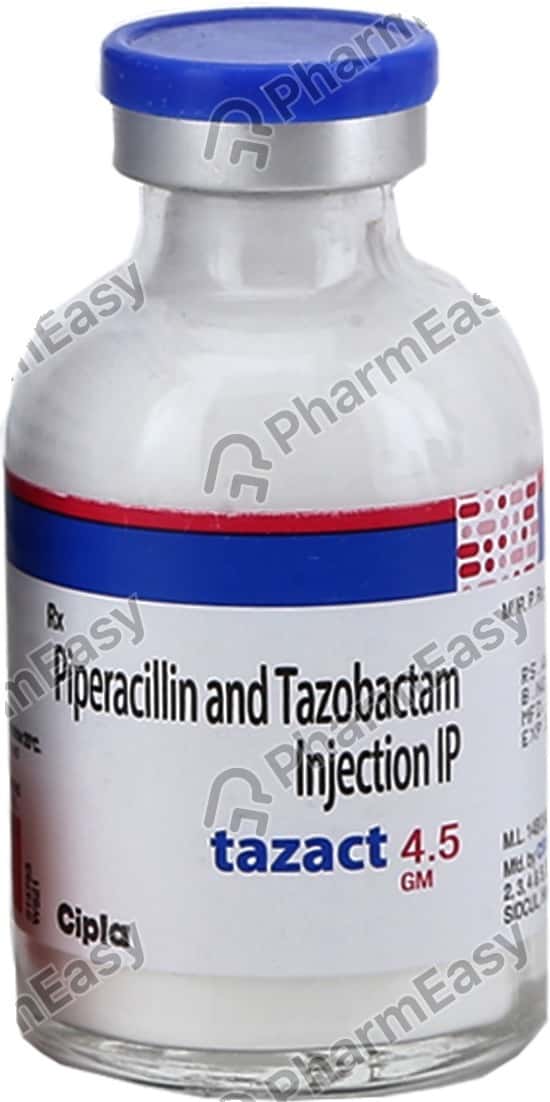 Tazact 4.5gm Dry Vial Of 1 Powder For Injection: Uses, Side Effects ...