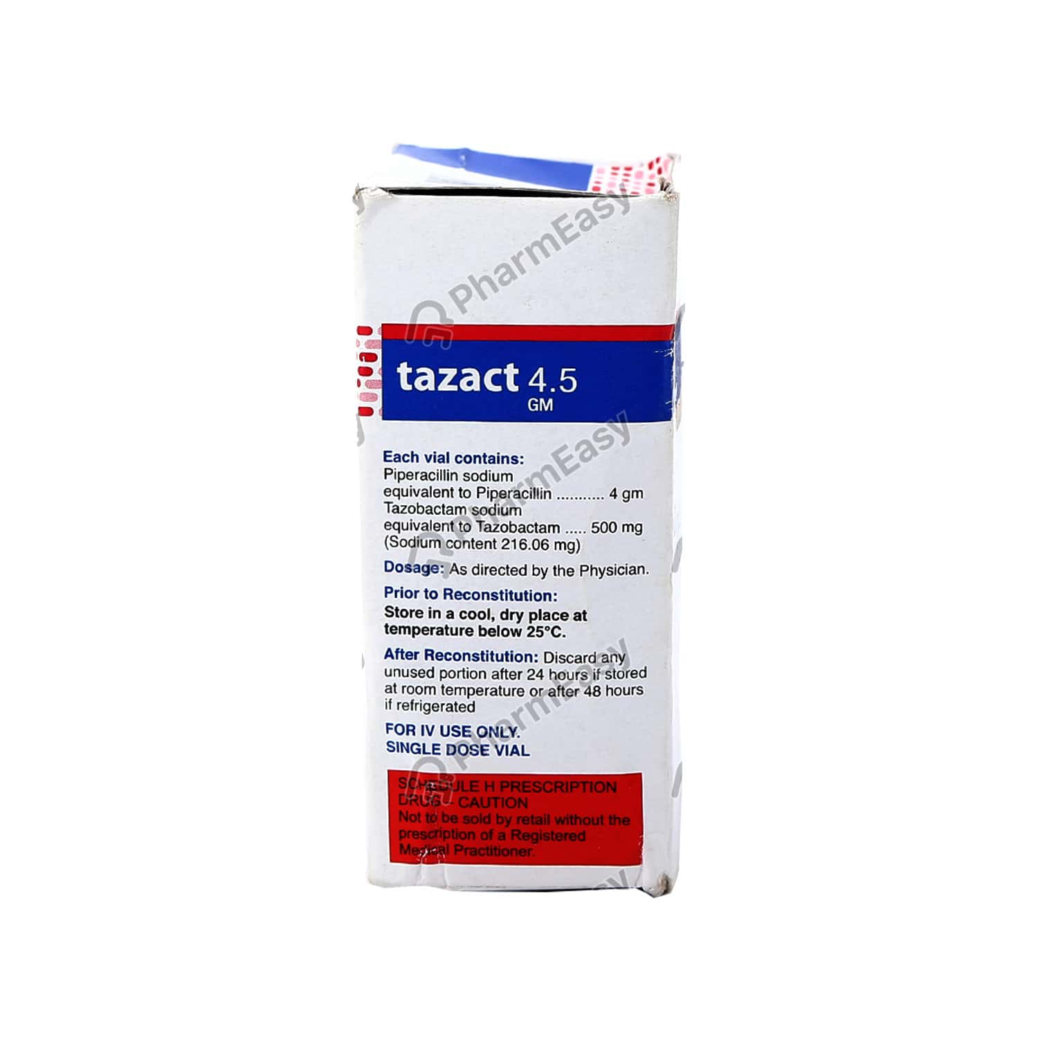 Tazact 4.5gm Injection - Uses, Side Effects, Dosage, Composition ...