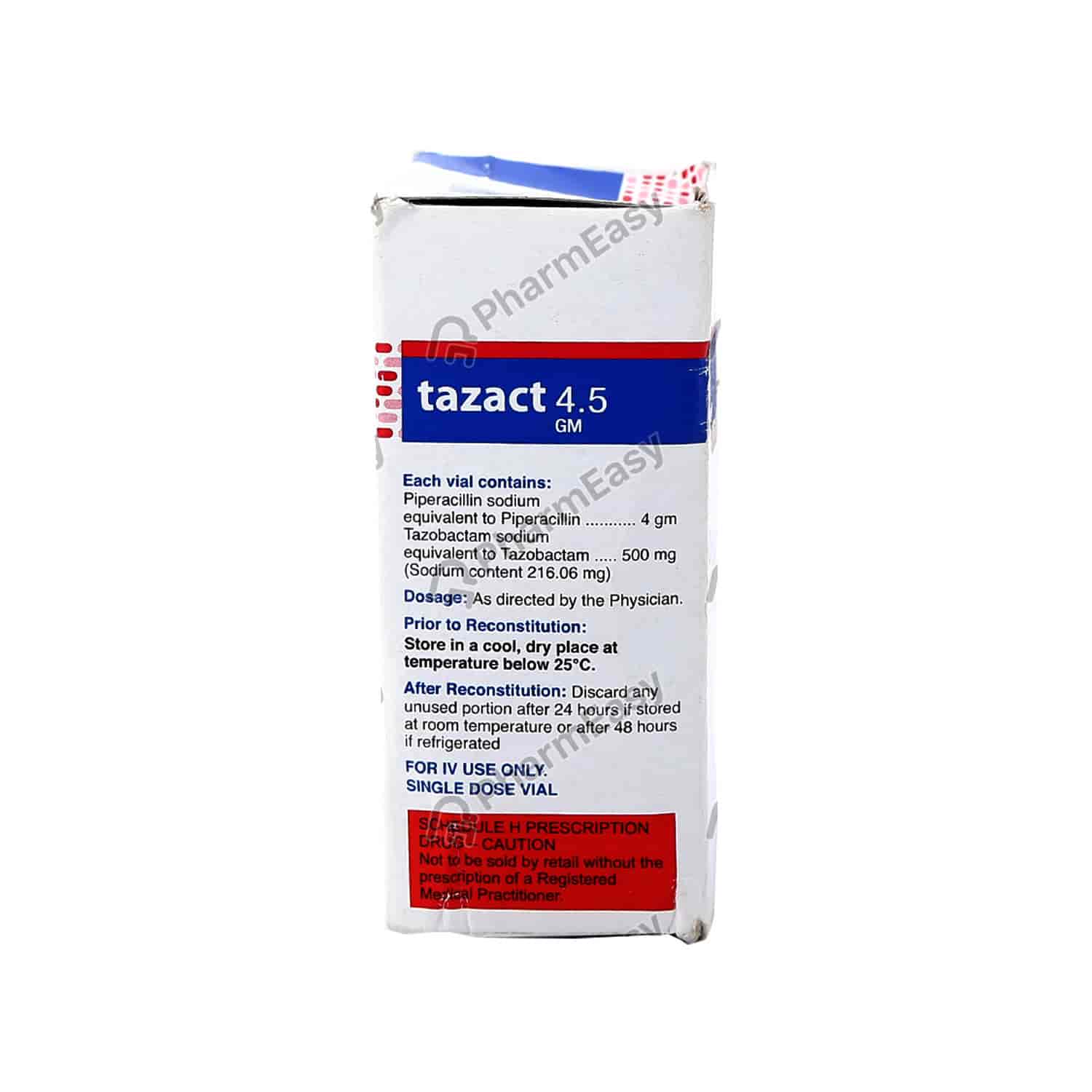 Tazact 4.5gm Injection - Uses, Side Effects, Dosage, Composition ...