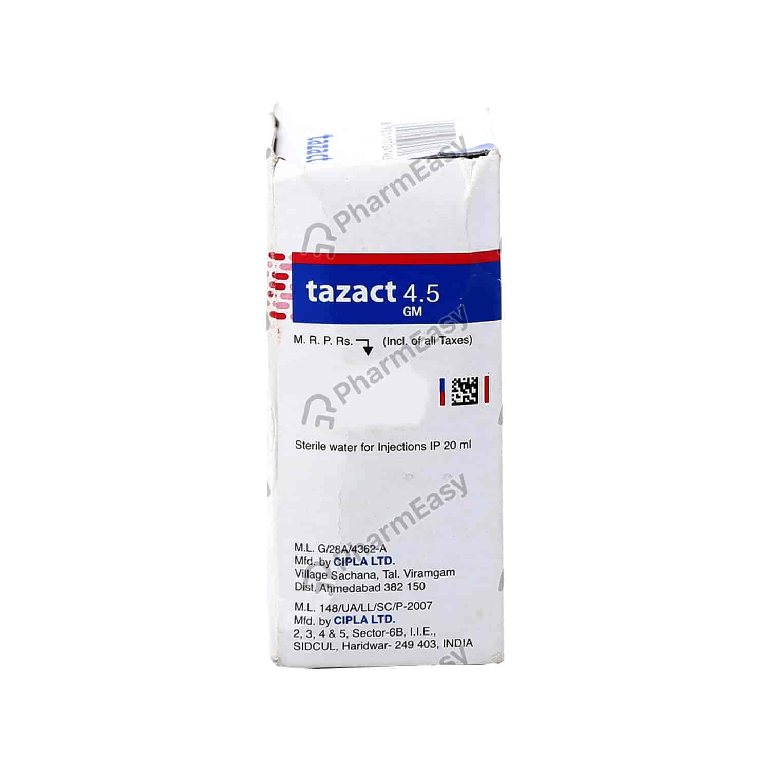 Tazact 4.5gm Injection - Uses, Side Effects, Dosage, Composition ...