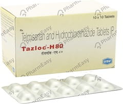 Tazloc H 80mg Strip Of 10 Tablets: Uses, Side Effects, Price & Dosage ...