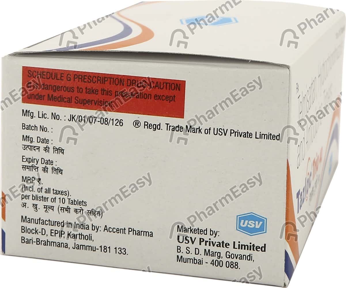 Tazloc Trio 40mg Strip Of 10 Tablets: Uses, Side Effects, Price ...