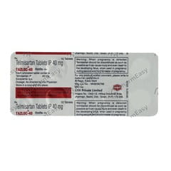 Tazloc 40 MG Tablet (10) - Uses, Side Effects, Dosage, Composition ...