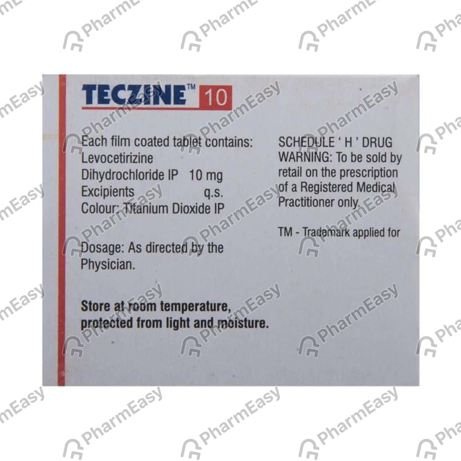 Teczine 10 MG Tablet (10): Uses, Side Effects, Price & Dosage | PharmEasy