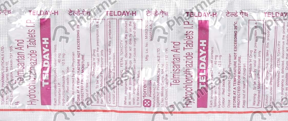 Telday H 40mg Strip Of 10 Tablets: Uses, Side Effects, Price & Dosage ...