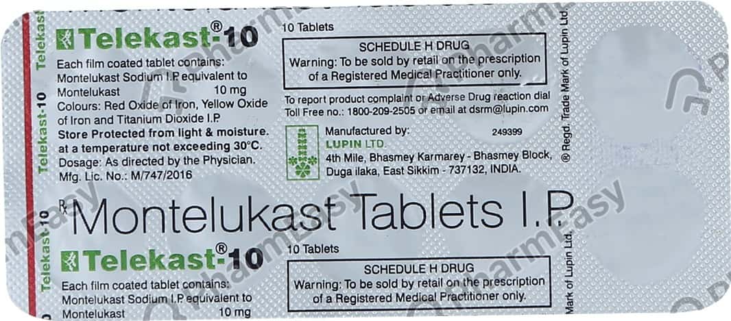 Telekast 10 MG Tablet (10): Uses, Side Effects, Price & Dosage | PharmEasy