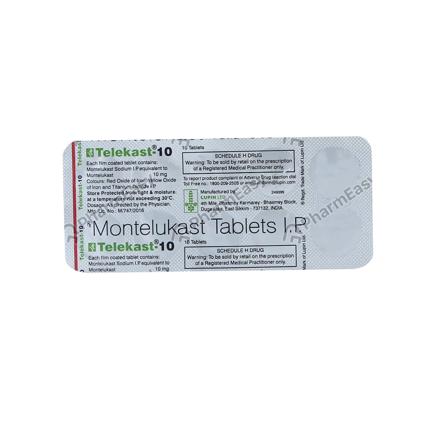 Buy Telekast 10 MG Tablet (10) Online at Flat 18% OFF* | PharmEasy