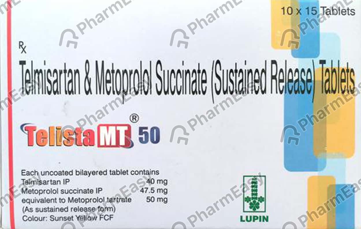Telista Mt 50mg Tablet: Uses, Side Effects, Price & Dosage | PharmEasy