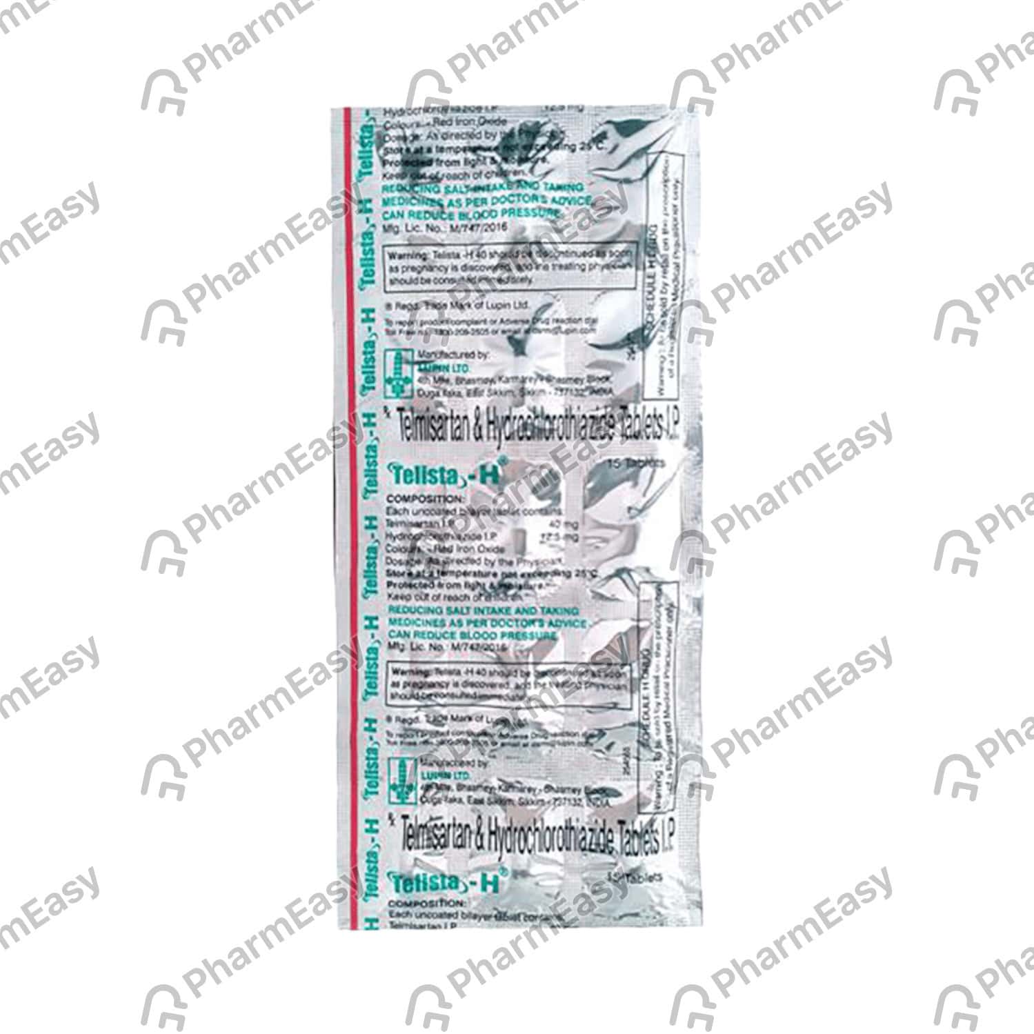 Telista H 40mg Strip Of 10 Tablets: Uses, Side Effects, Price & Dosage ...