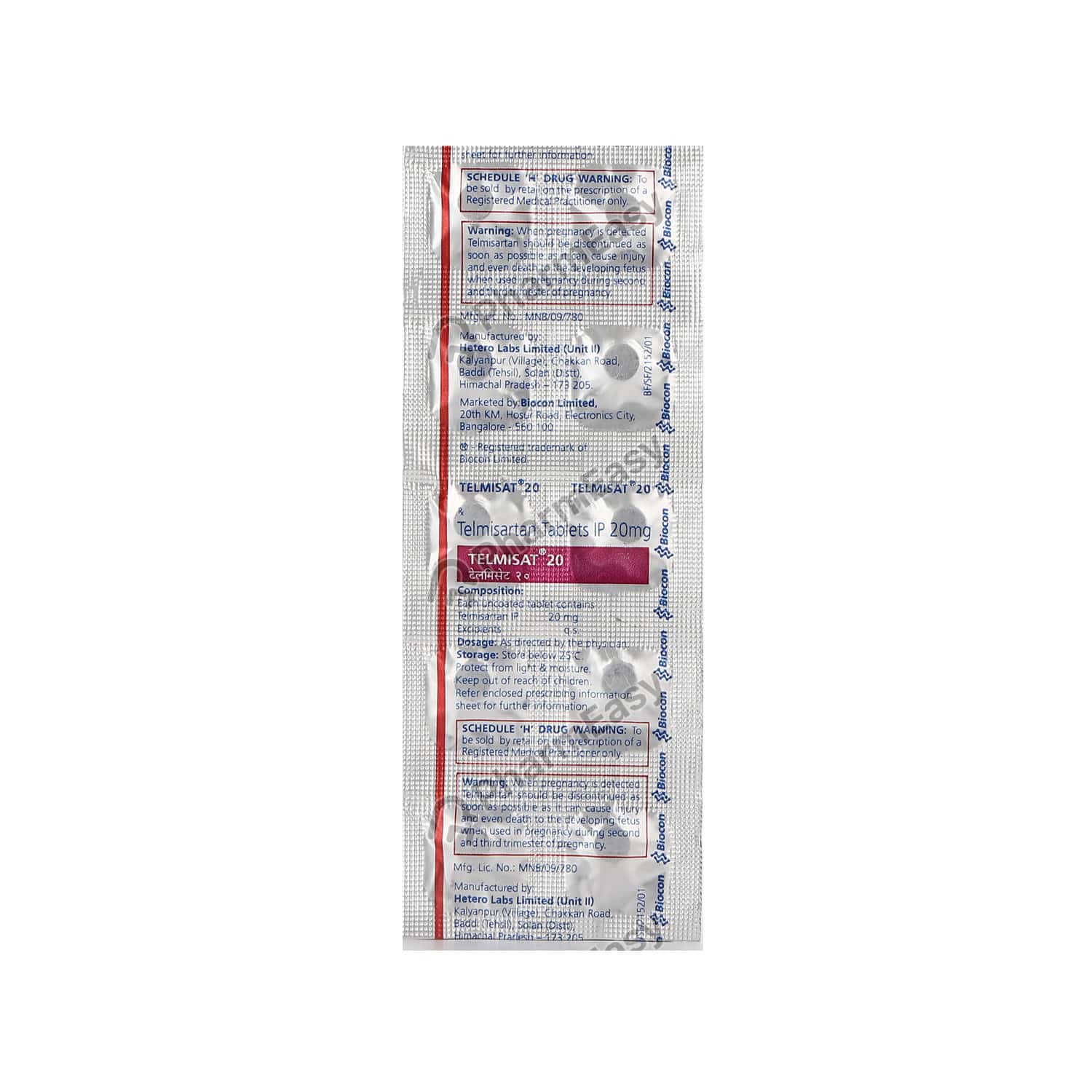 Telmisat 20 MG Tablet (10) - Uses, Side Effects, Dosage, Composition ...