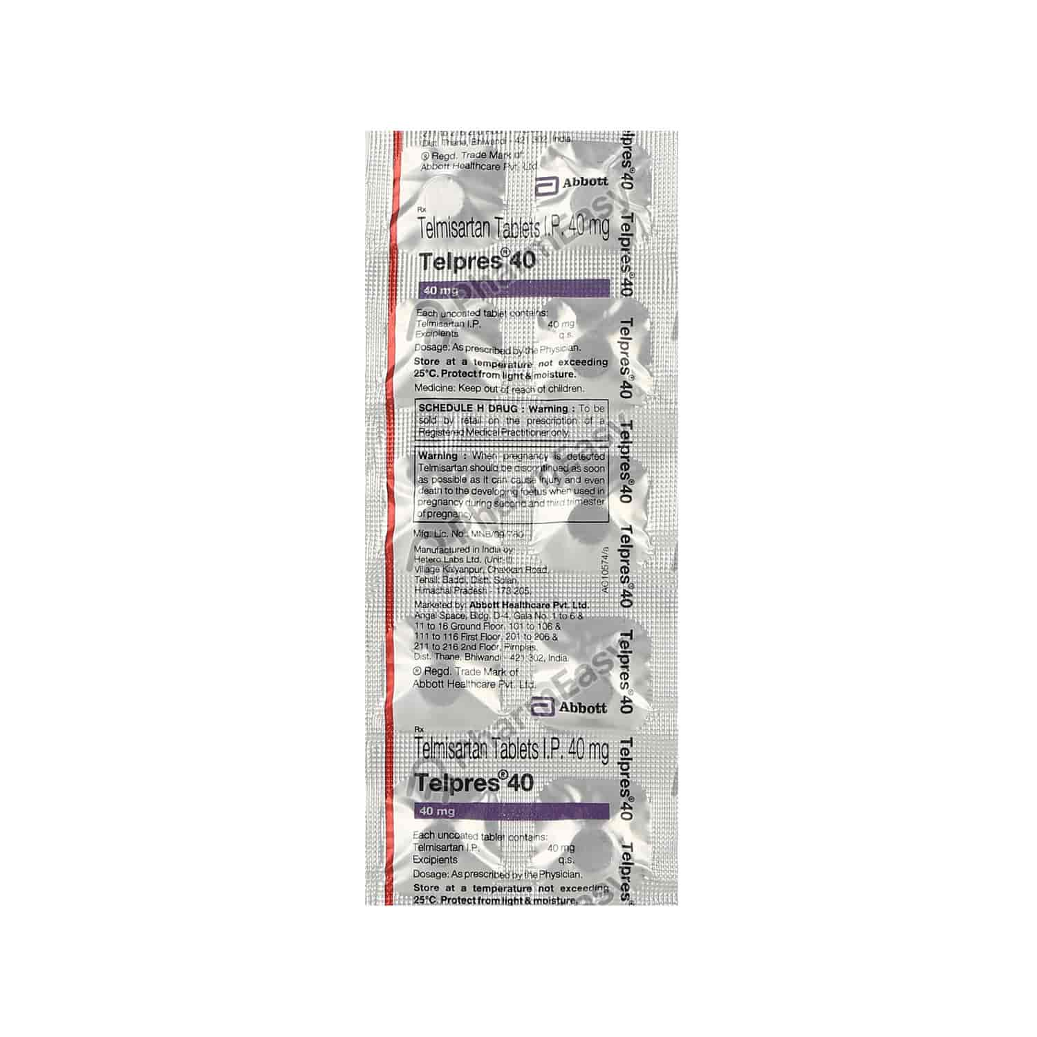 Telpres 40mg Tab - Uses, Side Effects, Dosage, Composition & Price ...